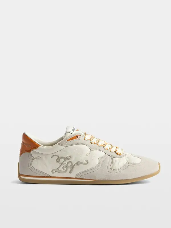 Zadig&Voltaire Crinkled-effect Leather Sneakers