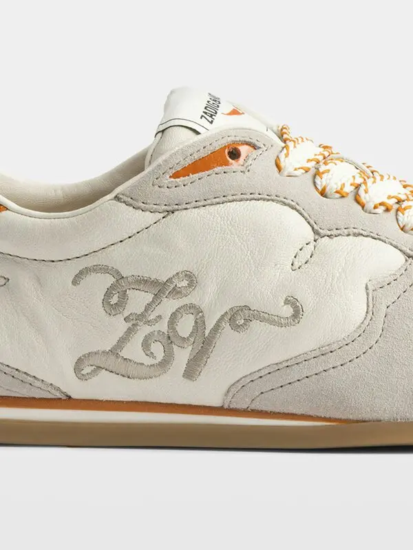 Zadig&Voltaire Crinkled-effect Leather Sneakers