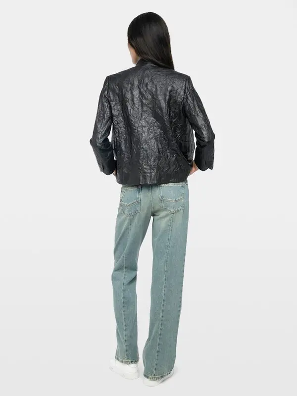 Zadig&Voltaire Crinkled Leather Blazer - Black