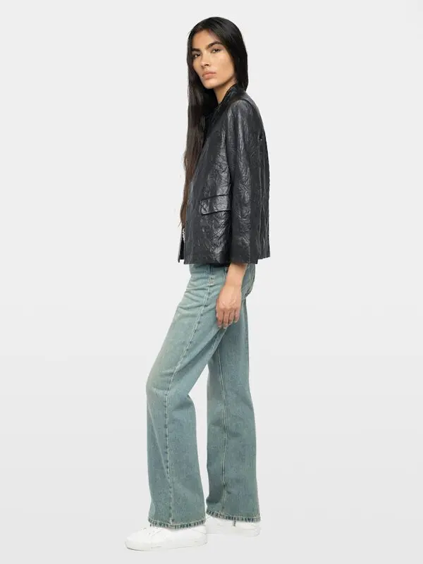 Zadig&Voltaire Crinkled Leather Blazer - Black