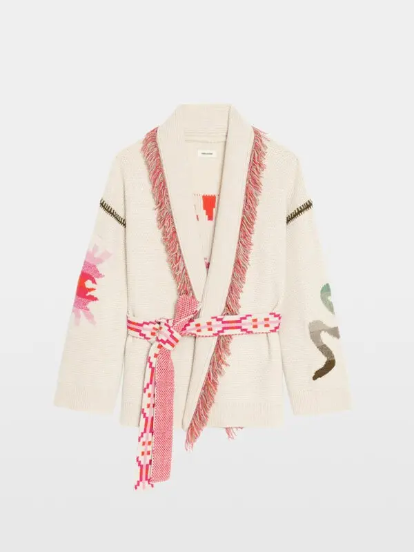 Zadig&Voltaire Alpa Wool & Cashmere Cardigan Coat - Cream