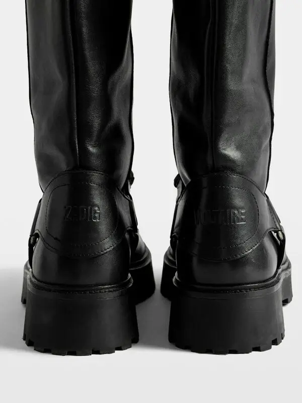 Zadig&Voltaire Angie Leather Biker Boots - Black