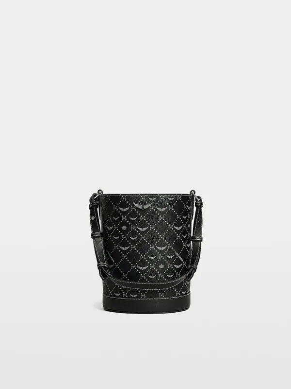 Zadig&Voltaire Monogram Canvas Bucket Bag - Black