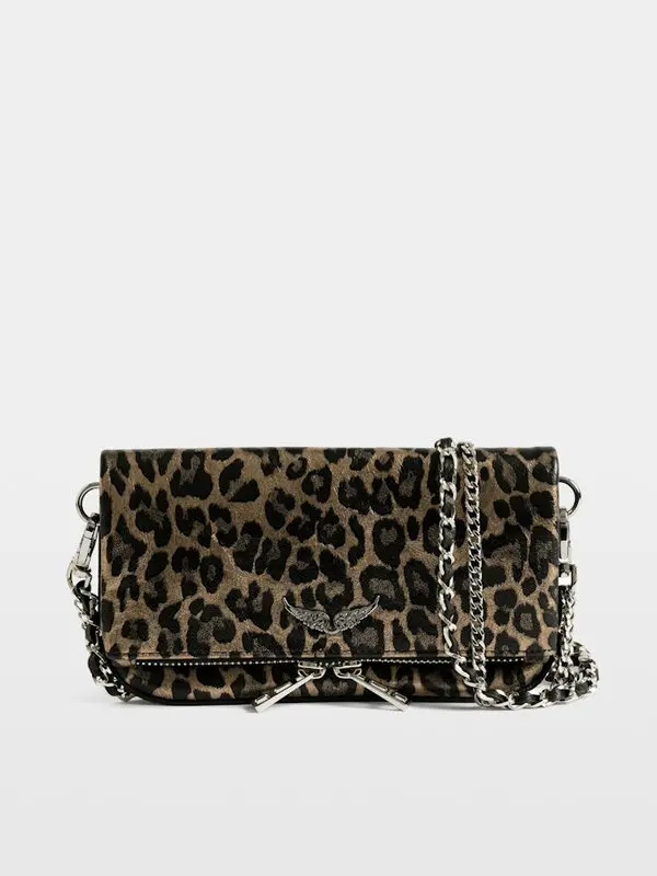 Zadig&Voltaire Rock Mini Leopard Clutch - Silver