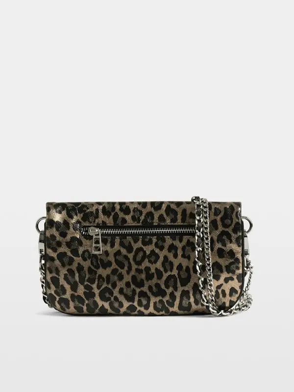 Zadig&Voltaire Rock Mini Leopard Clutch - Silver
