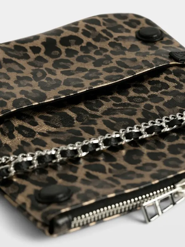 Zadig&Voltaire Rock Mini Leopard Clutch - Silver