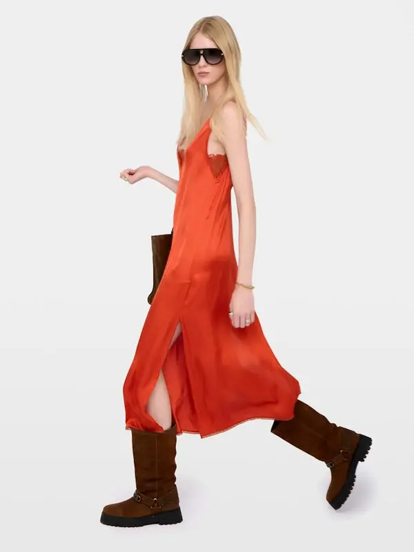 Zadig&Voltaire Renzo Satin Long Dress - Spice