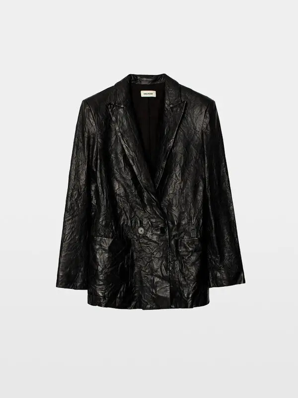 Zadig&Voltaire Visco Crinkled Leather Jacket