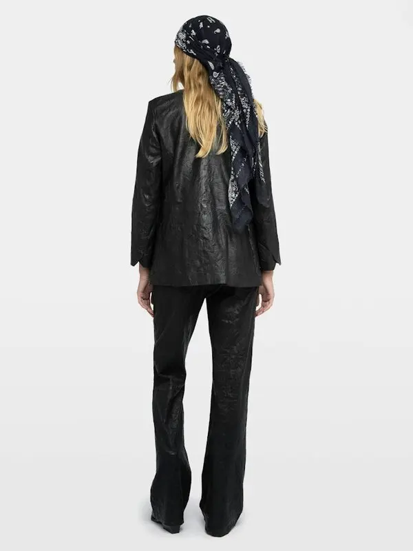Zadig&Voltaire Crinkled Leather Visco Jacket - Black