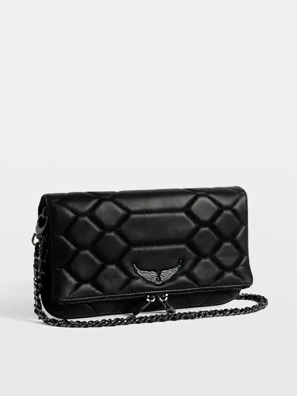 Zadig&Voltaire Quilted Leather Clutch With Metal Chain