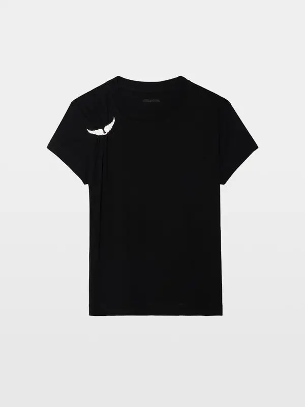 Zadig&Voltaire Suzan T-shirt With Wing Brooch - Black