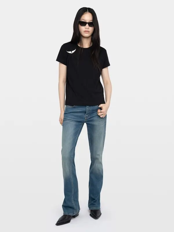 Zadig&Voltaire Suzan T-shirt With Wing Brooch - Black