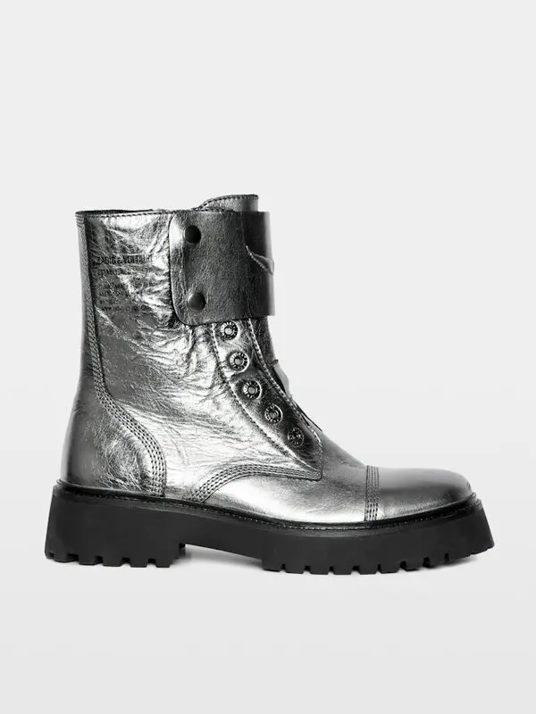 Zadig&Voltaire Joe Fast Metal Ankle Boots - Gun