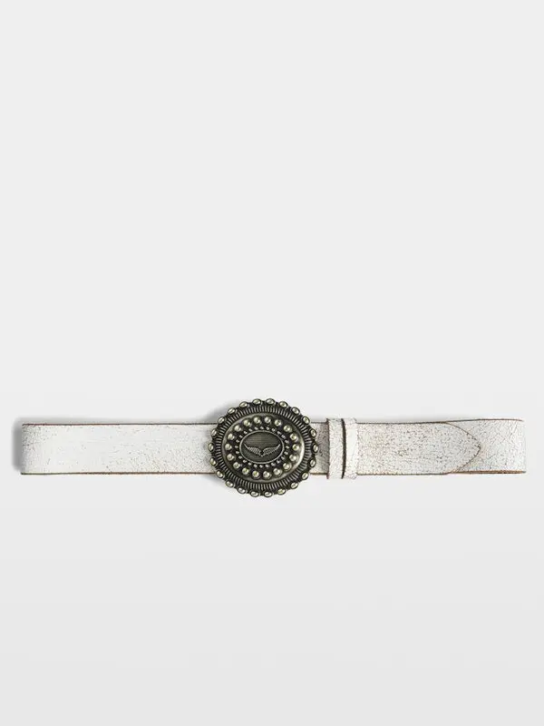 Zadig&Voltaire Leather Belt - White