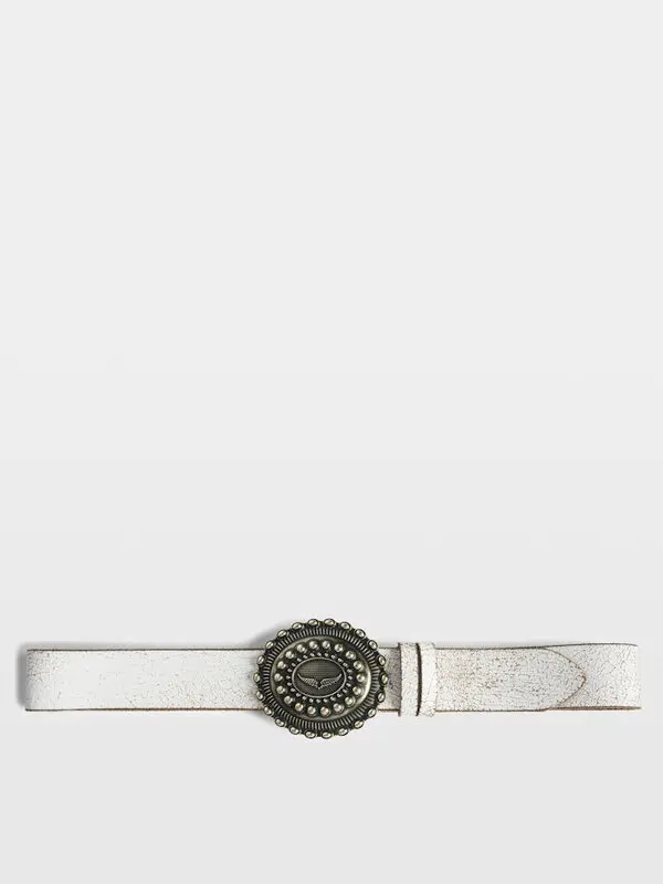 Zadig&Voltaire Leather Belt - White