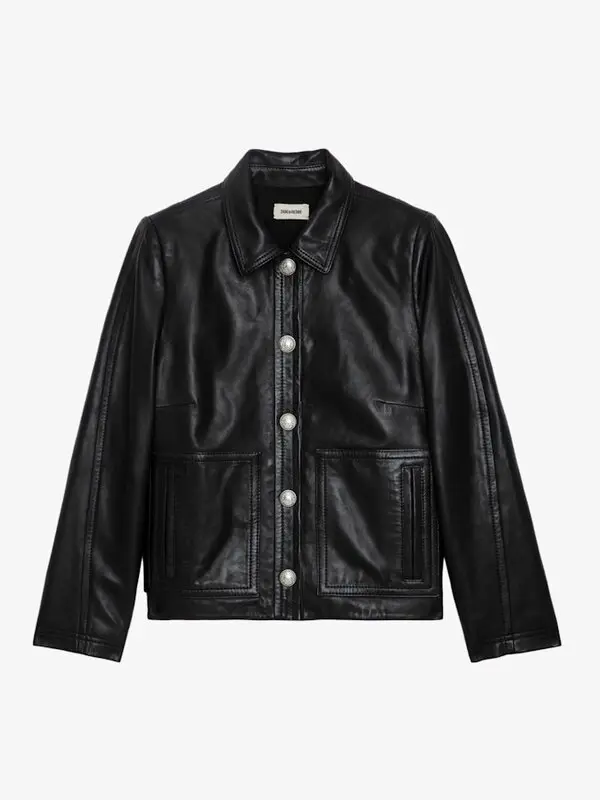 Zadig&Voltaire Litchi Leather Jacket - Black