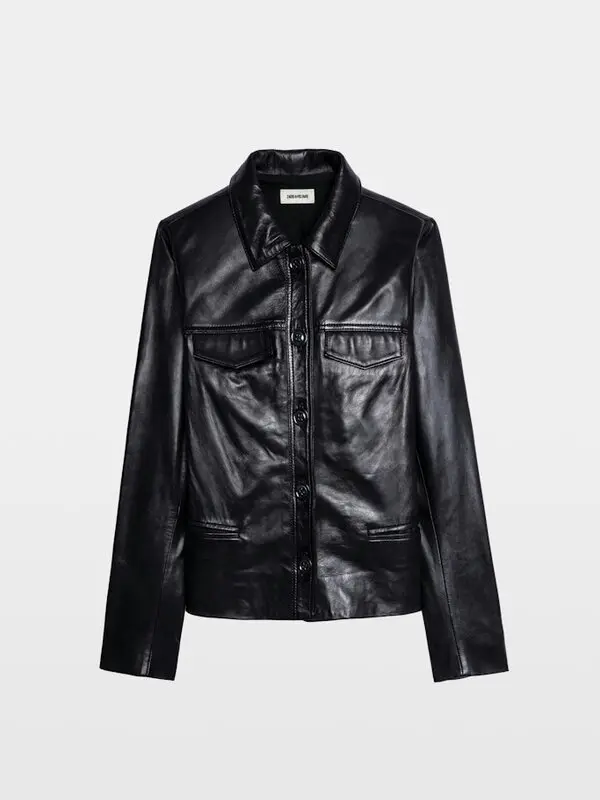 Zadig&Voltaire Liam Lambskin Jacket - Black