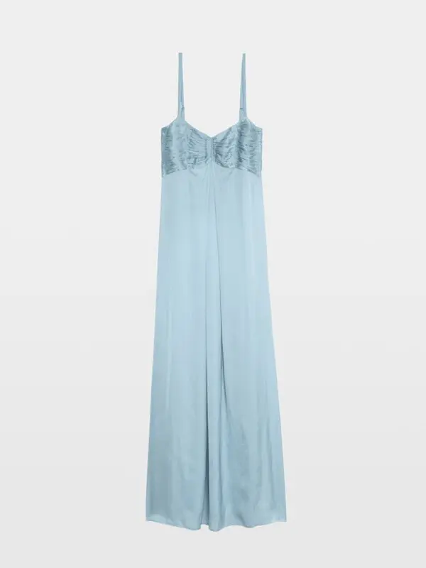 Zadig&Voltaire Rippie Satin Maxi Dress - Sky