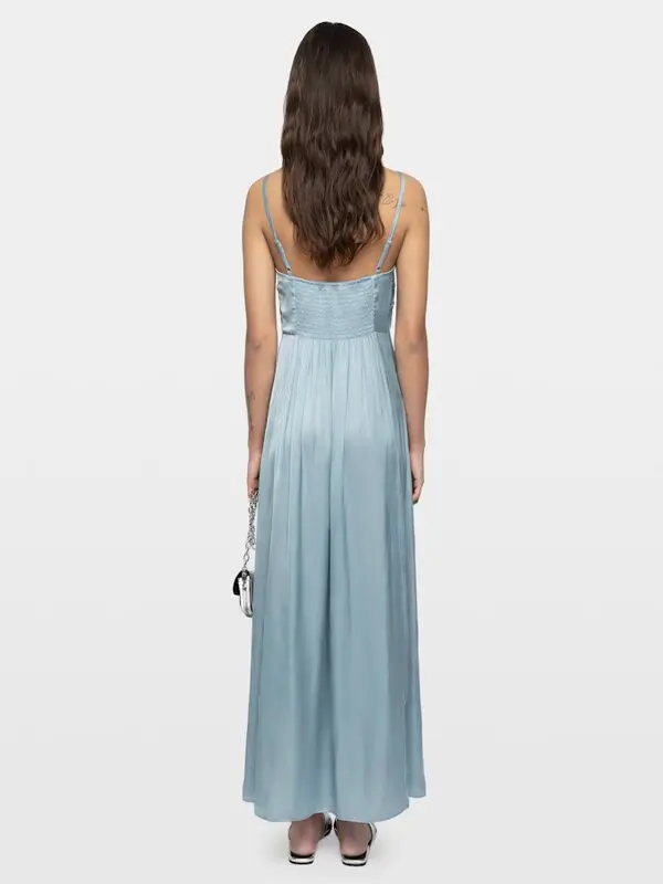Zadig&Voltaire Rippie Satin Maxi Dress - Sky