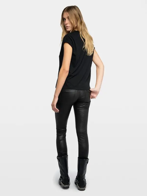 Zadig&Voltaire Phlame Crinkled Leather Pants - Black