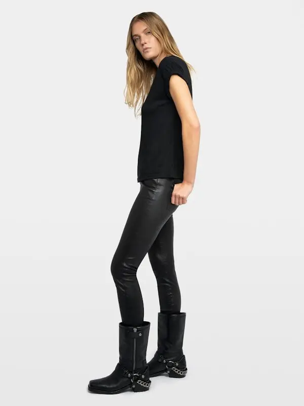 Zadig&Voltaire Phlame Crinkled Leather Pants - Black
