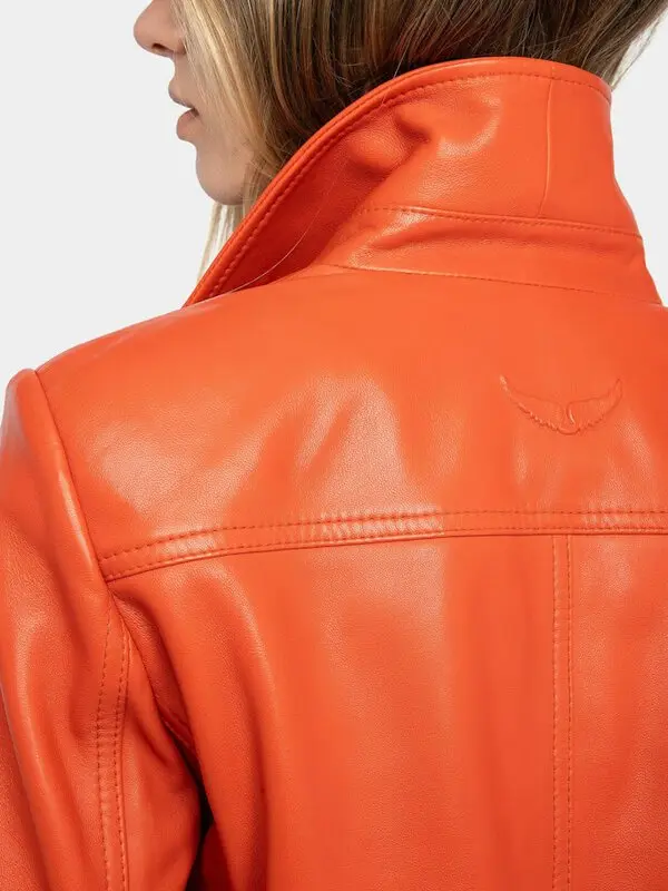 Zadig&Voltaire Liam Leather Jacket - Tangerine