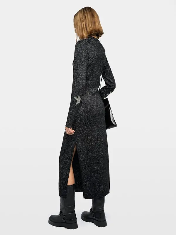 Zadig&Voltaire Stelly Merino Wool Maxi Dress With Star Motif