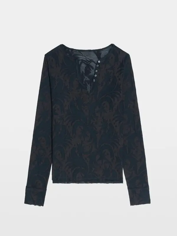 Zadig&Voltaire Henley Long-sleeve T-shirt - Encre