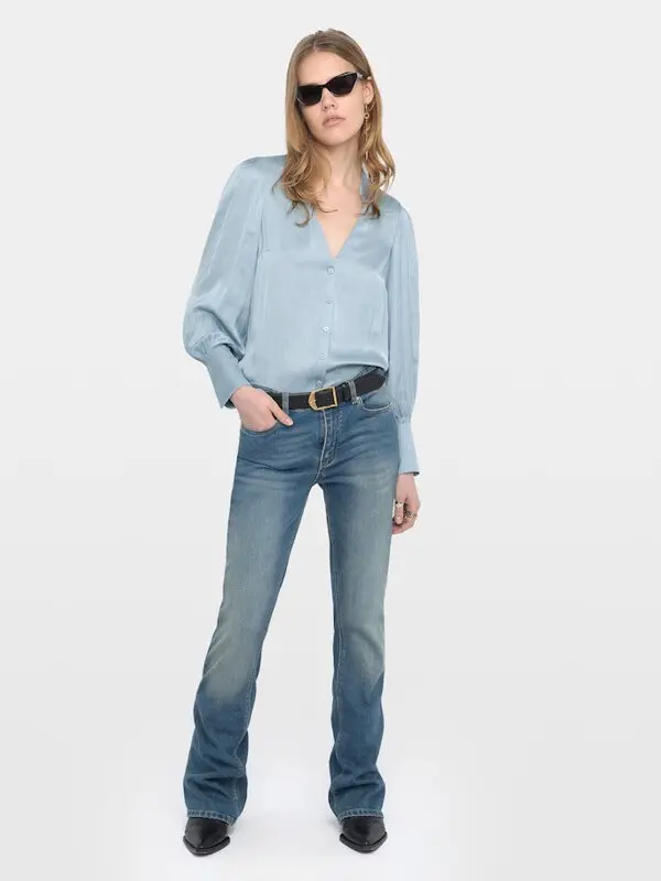 Zadig&Voltaire Tinous Satin Shirt - Sky
