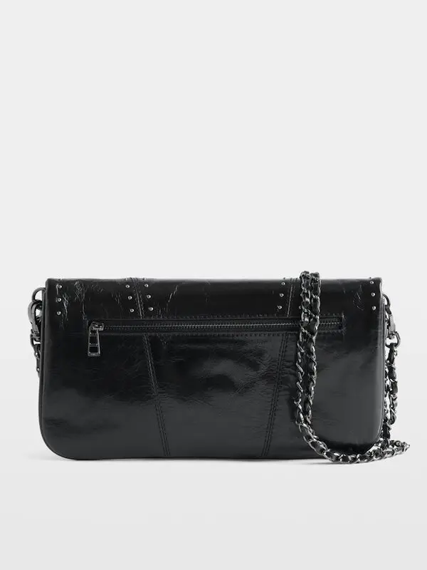 Zadig&Voltaire Rock Vintage Patent Studs Clutch - Black