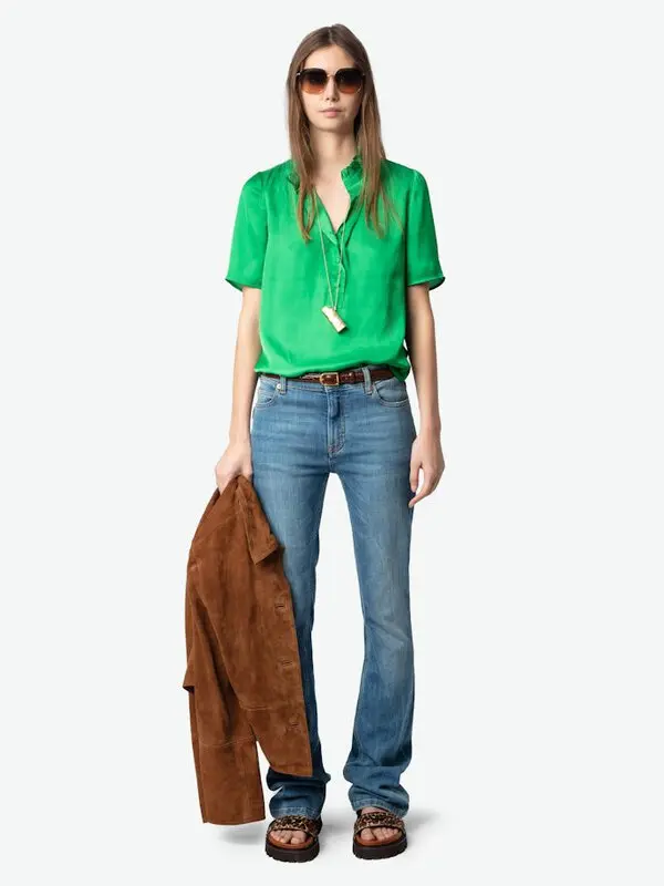 Zadig&Voltaire Topher Satin Top - Gazon