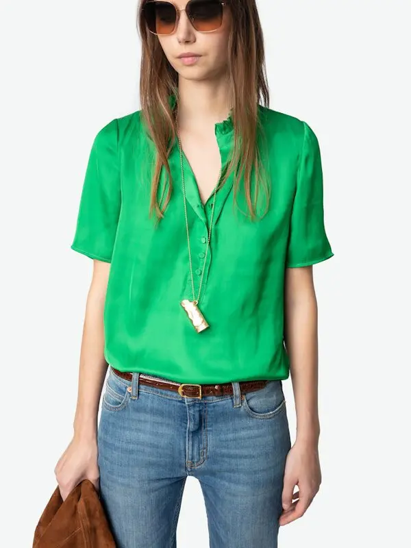 Zadig&Voltaire Topher Satin Top - Gazon