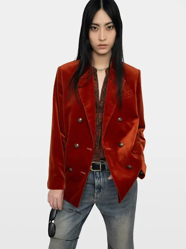 Zadig&Voltaire Vaska Structured Velvet Blazer