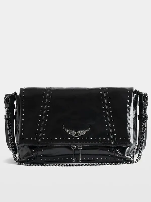 Zadig&Voltaire Rocky Ii Vintage Studded Leather Bag - Black