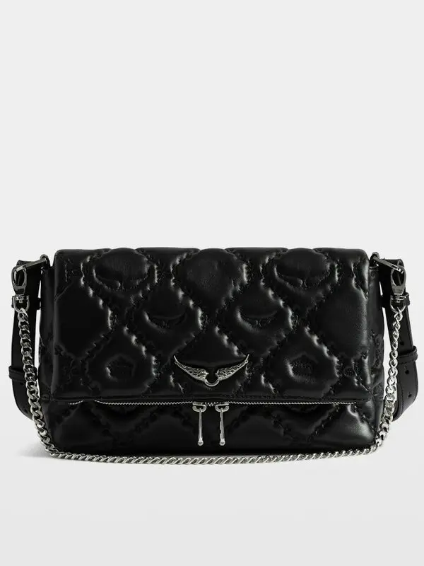 Zadig&Voltaire Rocky Ii Quilted Monogram Shoulder Bag - Black