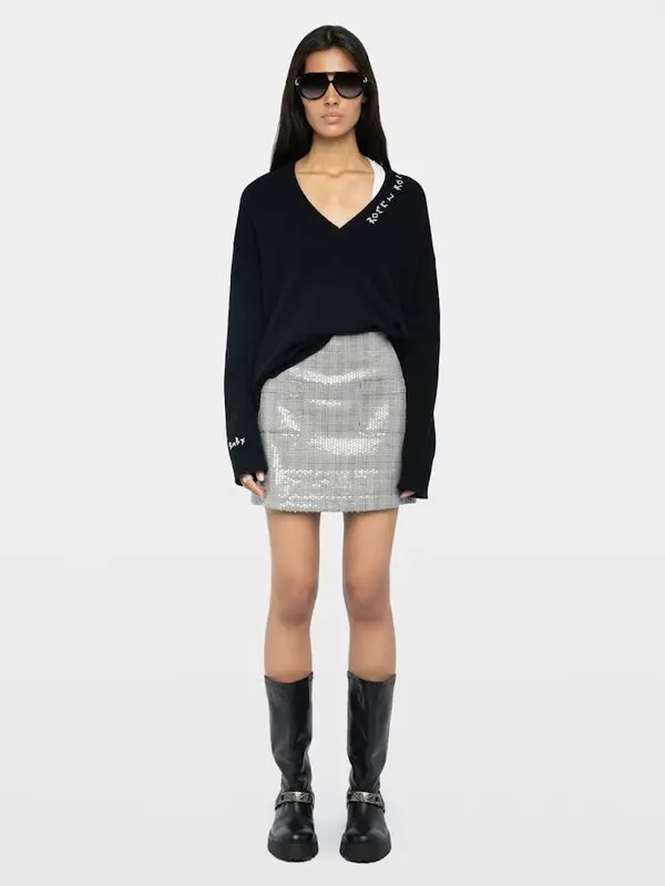 Zadig&Voltaire Tailored Sequined Skirt - Black