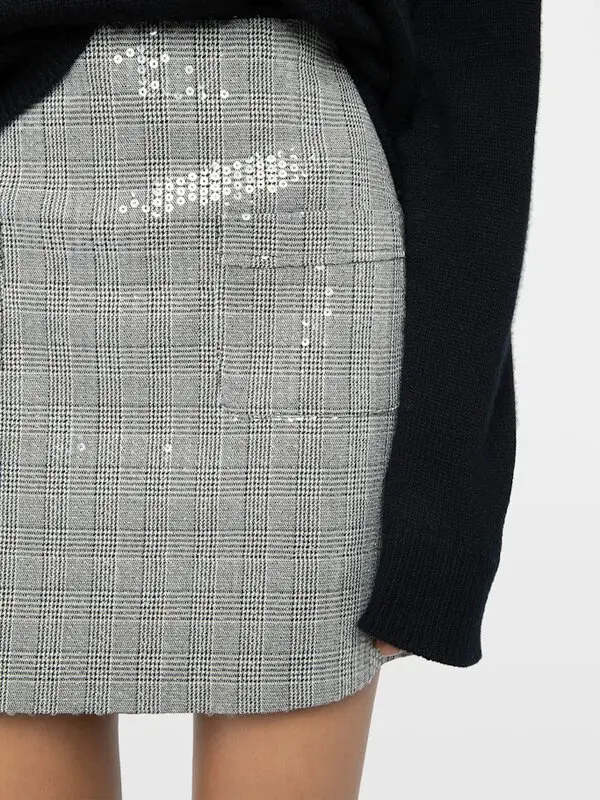Zadig&Voltaire Tailored Sequined Skirt - Black