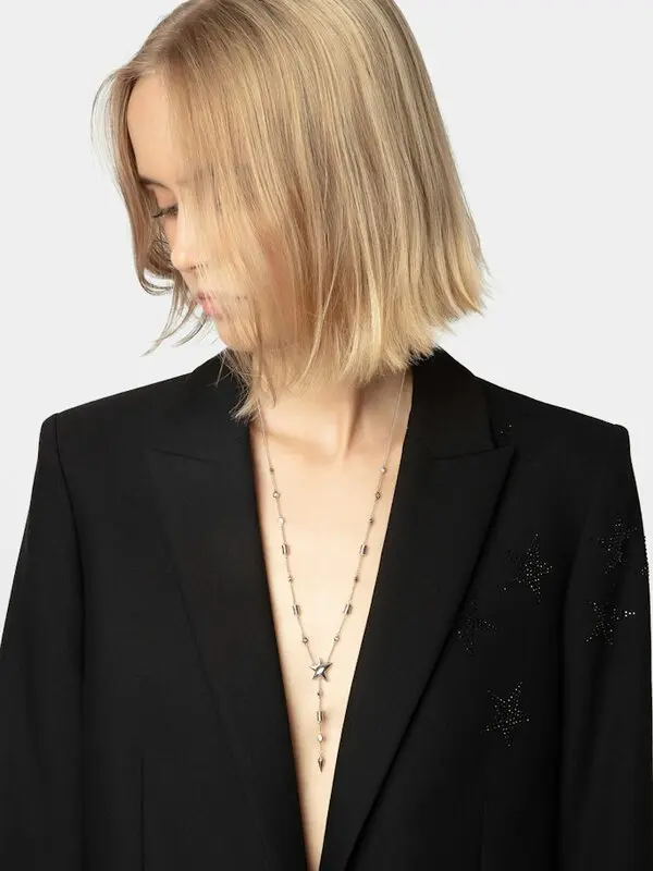 Zadig&Voltaire Silver Rock Star Necklace With Star Pendant - Shiny Silver