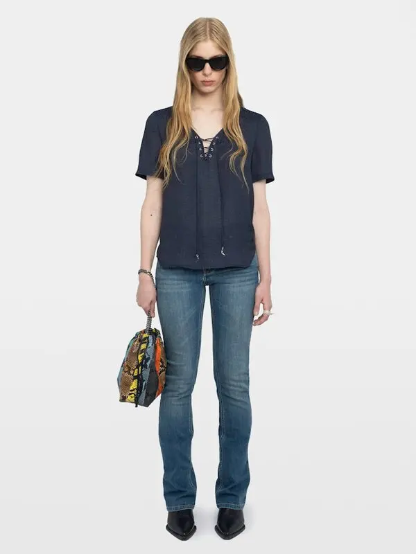 Zadig&Voltaire Terzo Satin V-neck Top
