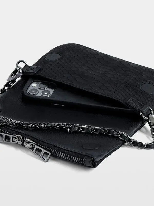 Zadig&Voltaire Mini Soft Savage Rock Clutch - Black