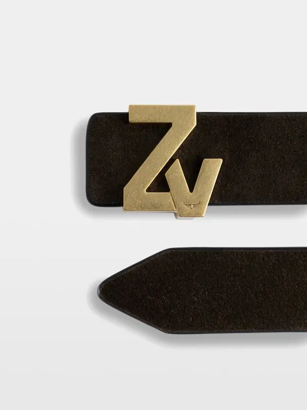 Zadig&Voltaire Zv Initiale Suede Leather Belt