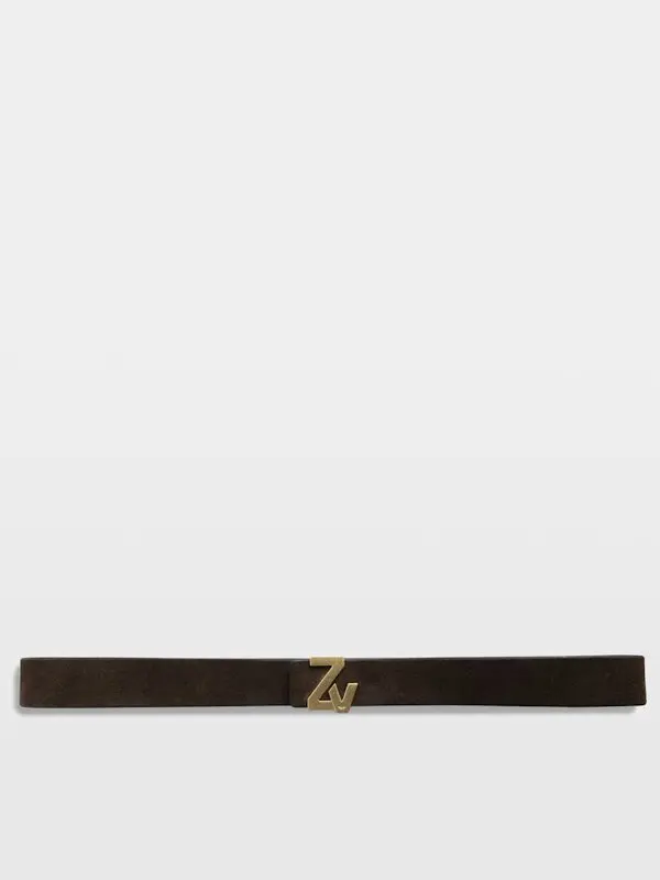 Zadig&Voltaire Zv Initiale Suede Leather Belt - Wood