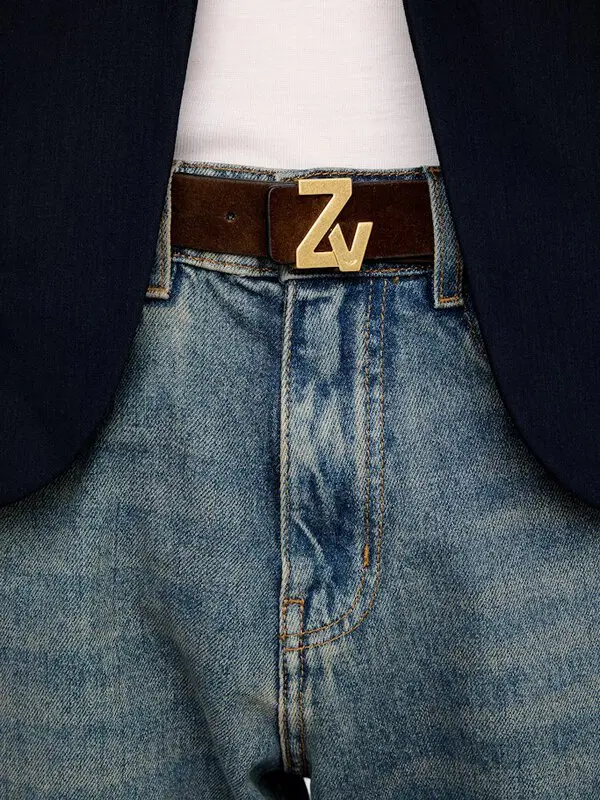 Zadig&Voltaire Suede Leather Belt - Wood