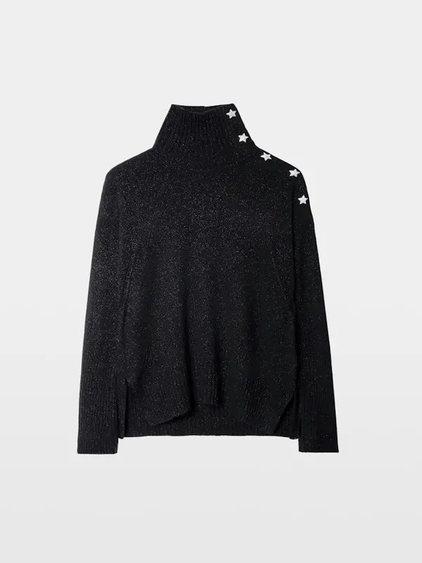 Zadig&Voltaire Alma Jewelled Cashmere Turtleneck - Black