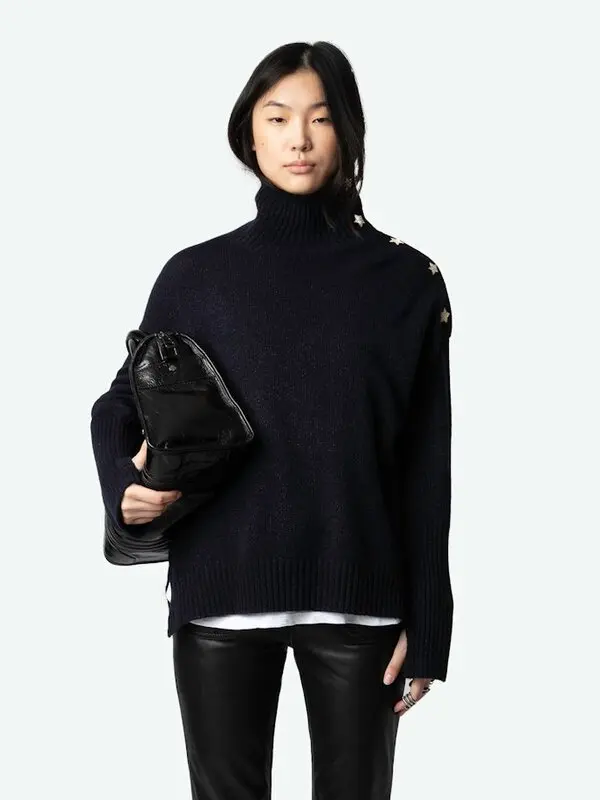 Zadig&Voltaire Alma Jewelled Cashmere Sweater - Encre