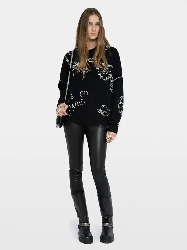 Zadig&Voltaire Baba Embroidered Wool Sweater