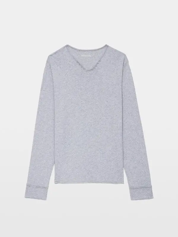 Zadig&Voltaire Monastir Henley T-shirt - Gris Chine