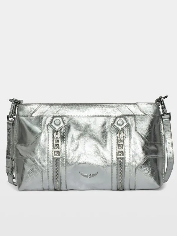 Zadig&Voltaire Sunny Moody" Metallic Leather Bag - Silver