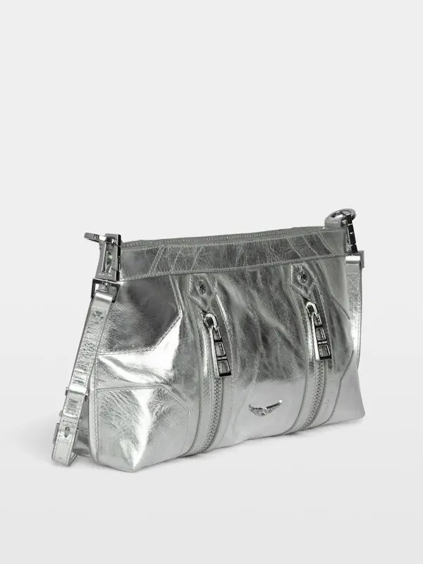 Zadig&Voltaire Sunny Moody" Metallic Leather Bag - Silver