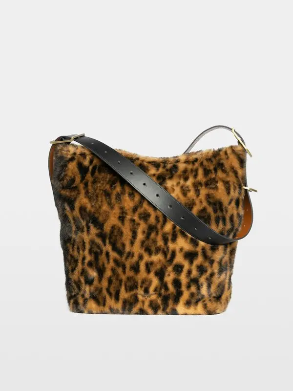 Zadig&Voltaire Leopard Faux Fur Hobo Bag